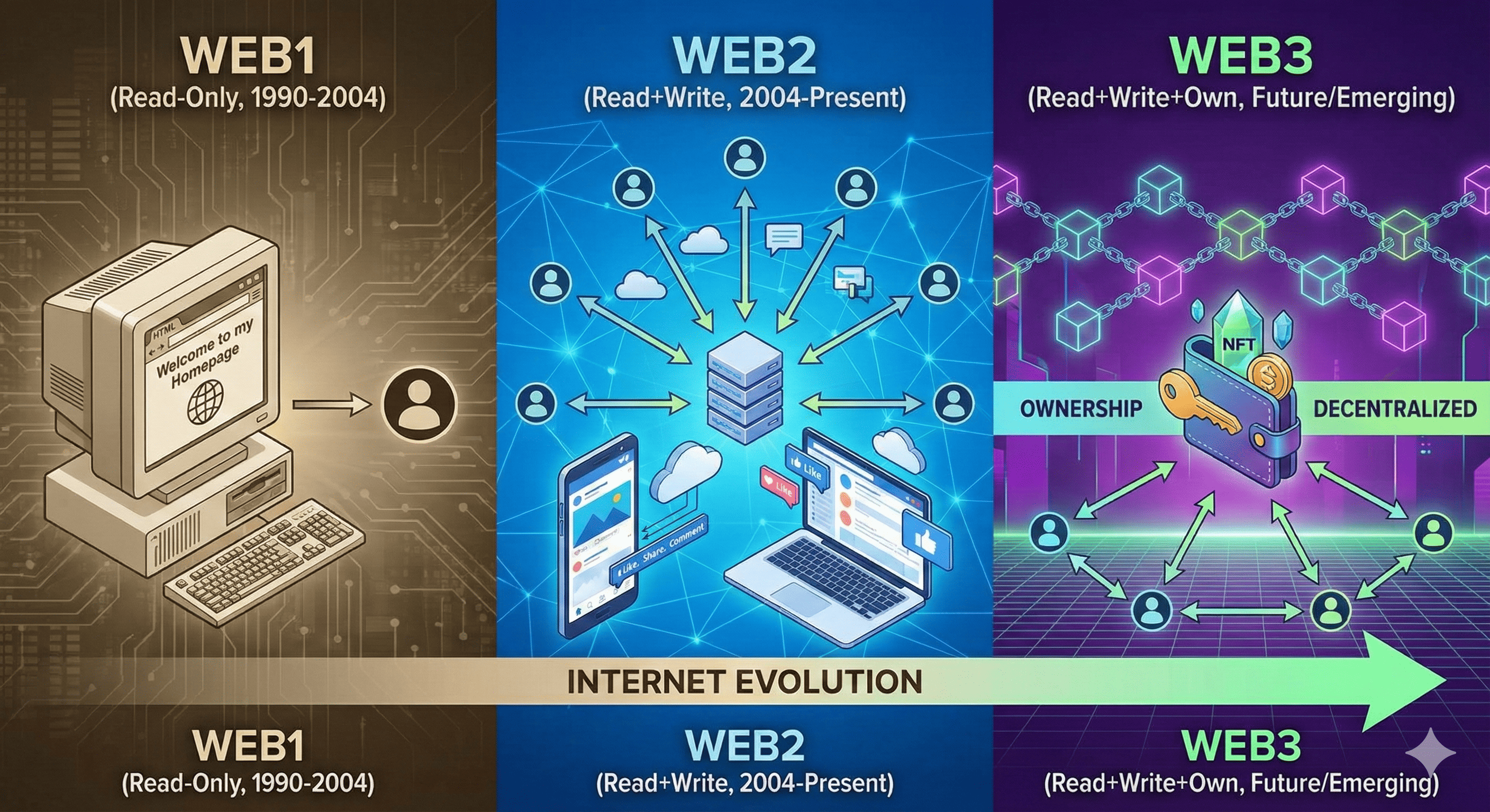 Web1 Web2 Web3 違いを徹底解説：それぞれの特徴と比較｜IT技術ライフ